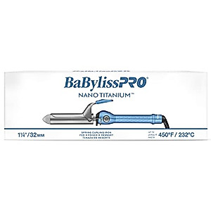 BaBylissPRO Nano Titanium Spring Curling Iron , 1.25 Inch (Pack of 1)