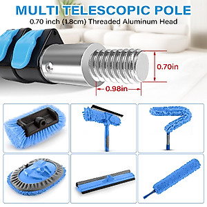 18FT Reach Light Bulb Changer for High Ceilings,12FT Telescopic Extension Pole for High Ceilings and Recessed Lights,High Reach Light Bulb Changer with Baskets and Suction Cup,Light Bulb Removal Tool