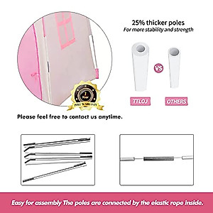 TTLOJ Kids Gift Play Tent with Small Lights, Princess Crown & Wand, for Girls Boys, Princess Playhouse, Pink Castle, Fairy Tale Teepee Tent, Indoor Outdoor, Birthday