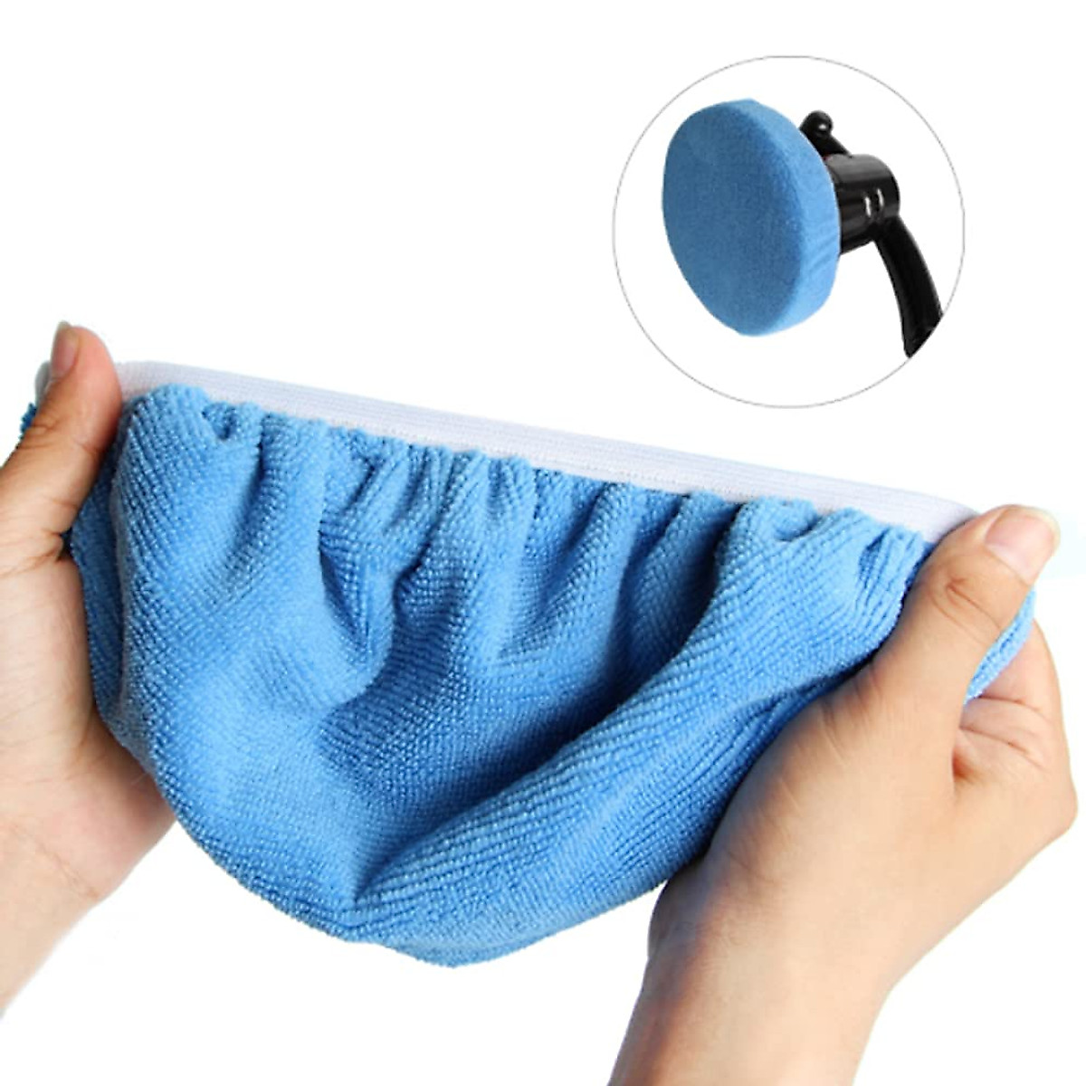 24 Packs Polishing Bonnet Pads - Including 12 Packs Microfiber Car Polishing Bonnet 4 Packs Waxing Bonnet 6 Packs Non-Woven Buffing pad and 2 Packs Cotton Bonnet for Car Polisher