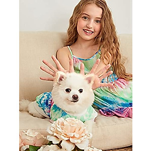 QWINEE Tie Dye Dog T Shirt Vest Dog Apparel Cat Clothes for Puppy Kitten Small Medium Large Dogs Multicolor X-Small