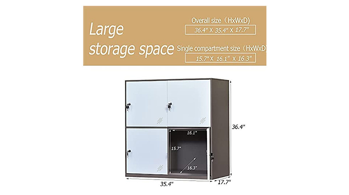 Kids 4-Door Metal Locker - Ideal Storage Solution