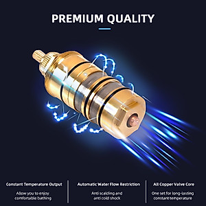 VORGENS 130156 Shower Cartridge Fit for Moen Thermostatic Shower Valve Cartridge Shower Faucet - 3/4" inch Shower Faucet for Better Temperature Control