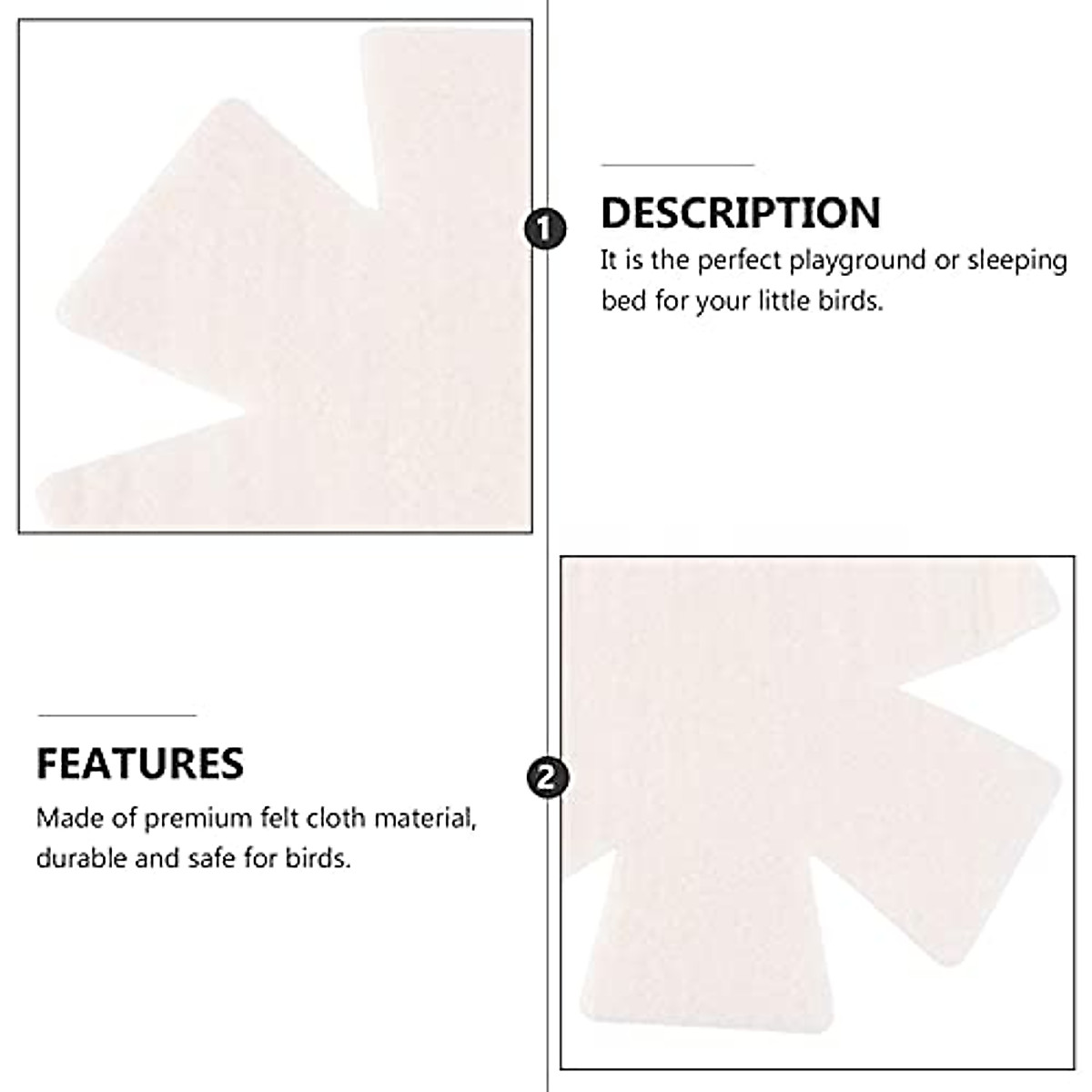 M I A 5pcs Canary Finch Nesting Felt Pads Bird Breeding Wire Nests Cushions Bird Eggs Mat Warm Hut Material for Racing Pigeon Bird Breeding Supplies White