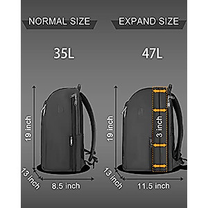 MATEIN Backpack for Travel, Waterproof Expandable Carry on Backpack for Men with USB Charging Port & Wet Bag, Extra Large TSA 17 Inch Laptop Backpack Business Work Computer Bag Flight Approved, Black