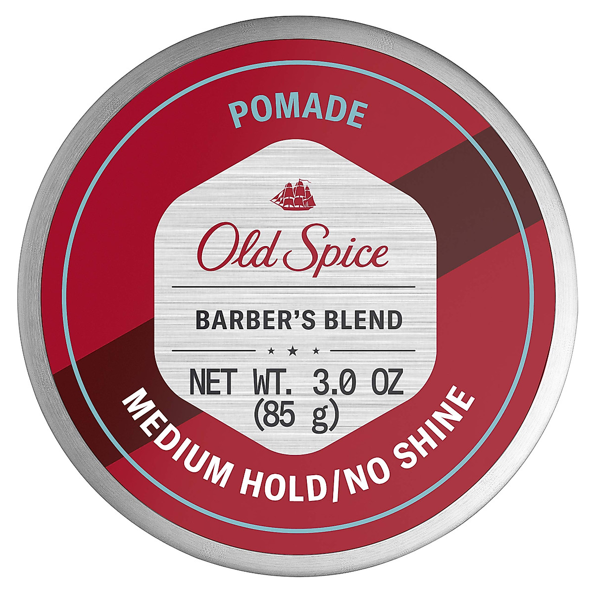 Old Spice Hair Styling Pomade for Men, Medium Hold/No Shine, Barber's Blend Infused with Aloe, 3 Ounce