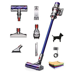 Flagship Dyson V10 Allergy HEPA Cordless Stick Vacuum Cleaner, Bagless Ergonomic, Lightweight, Powerful, Whole-Machine Filtration, Rechargeable Battery, Long Battery Life, one Hubxcel Microfiber Cloth