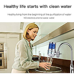 Faucet Water Filter, Stainless Steel Water Purifier with ACF Filter Element, Reduce Chlorine Speedy Flow-Double Outlet Faucet Filtration Design to Improve Hard Wate rFor Faucets-Fits Standard Faucets