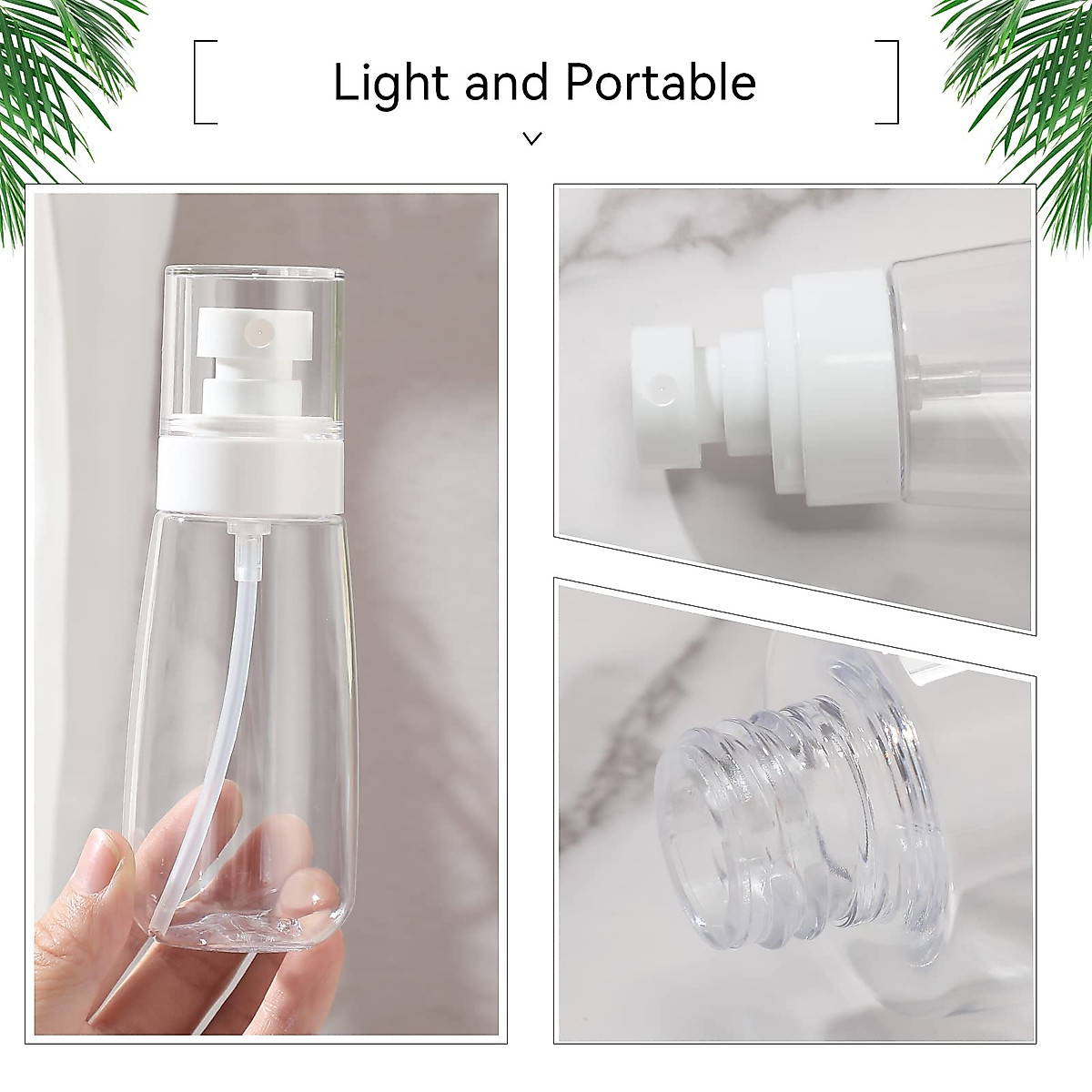 36 Pcs Small Spray Bottle 3.4 Oz/ 100 ml PETG Fine Mist Spray Bottles Hair Leak Proof Travel Size Spray Bottle Cute Mini Empty Cosmetic Refillable Travel Containers for Perfume with 40 Labels