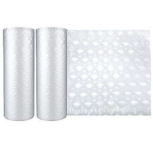 2 Rolls Air Cushion Film 985ft Length Each Roll, Total Length 1970ft, Size 15.7inch x 11.8inch, Air Pillow Bubble Bags Film, Air Cushion Machine Not Included