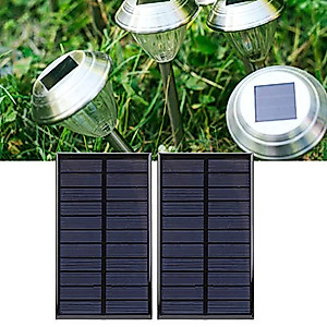 2Pcs Mini Solar Panel Cell Power Charger Module, Cell Board Module 100CM Red and Black Line 5.5V 1.6W