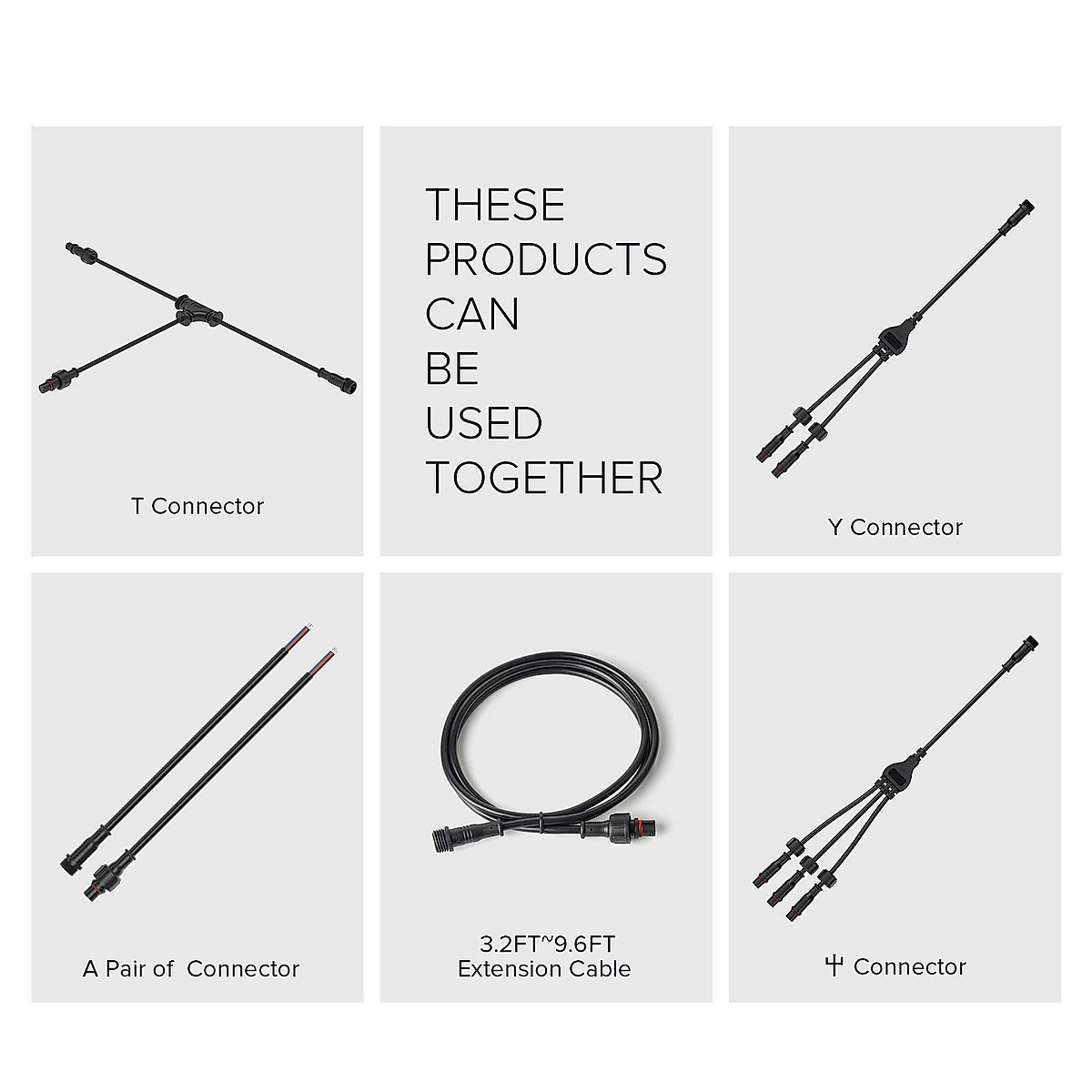 BTF-LIGHTING 3.28ft 3 Pin 18AWG IP68 Extension Cable Wire with Male and Female Connectors for WS2811 WS2812B SK6812 etc LED Strip 15mm Metal nut Small Size Home Lighting Connector