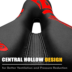 Venzo Comfortable Bike Bicycle Saddle Seat - for MTB, Road, Exercise, Trekking, Folding, Hybrid & Cruiser Bikes - XC Saddle Seat - Red
