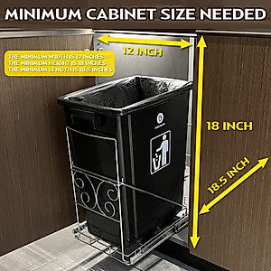 Luvitory Pull Out Trash Can Under Cabinet, Under Sink Trash Can, Adjustable Cabinet Trash Can Pull Out Kit, Cabinet Garbage Shelf Pull Out for Kitchen Counter-Trash Can Not Included