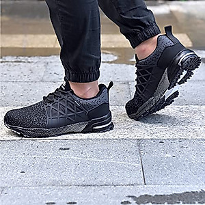 SUADEX Indestructible Steel Toe Shoes Men Women Safety Work Sneakers Comfortable Lightweight Black