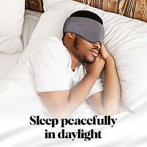 Kitsch Satin Sleep Mask - Eye Mask for Sleeping, Softer Than Silk Satin Blindfold and Sleep Masks for Women and Men, Eyemask and Eye Cover for Sleeping Travel Essentials - Charcoal