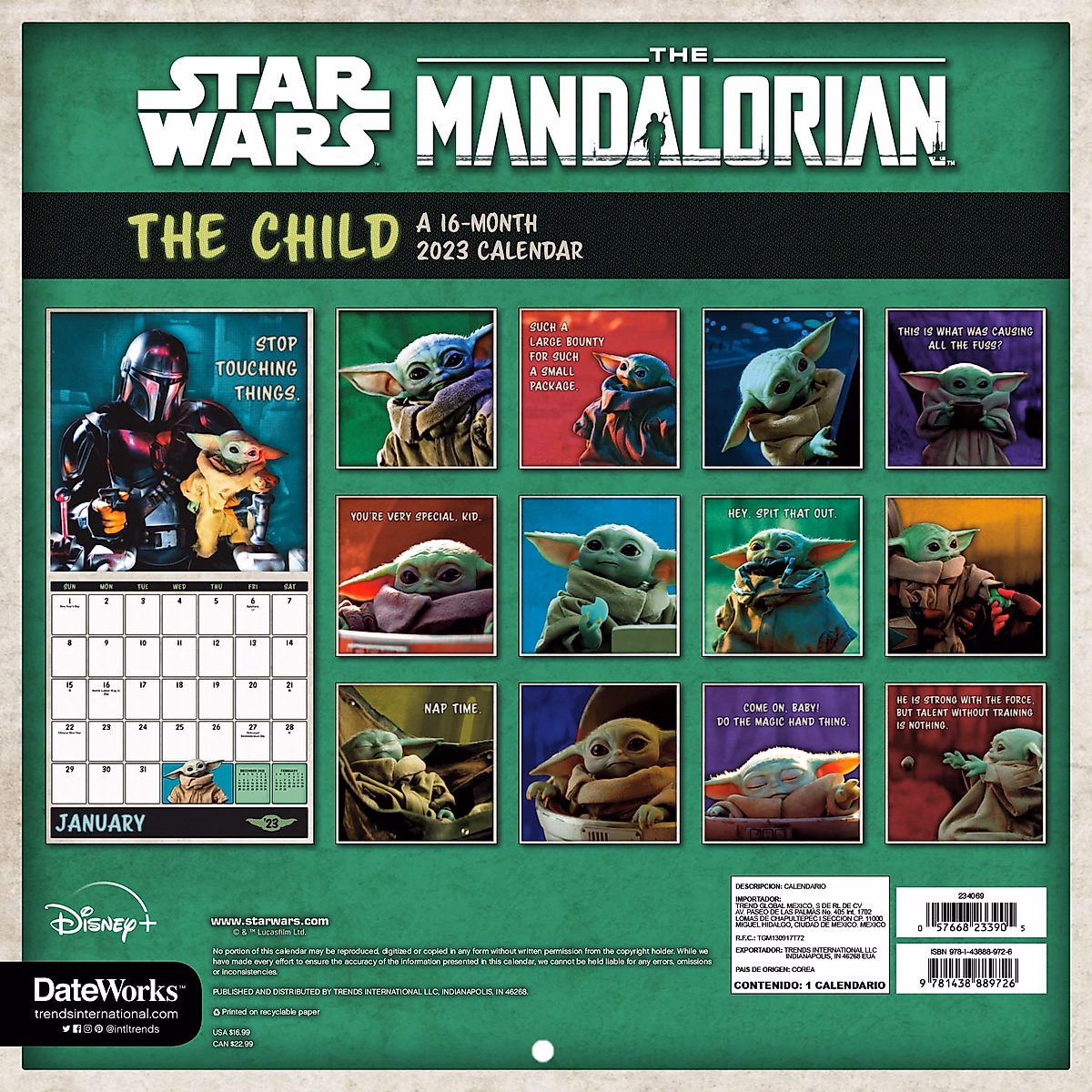 2023 Star Wars: The Mandalorian - The Child Wall Calendar