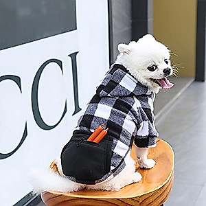 Small Puppy Sweaters with Hood Dog Hoodie with Pocket Fall Winter Warm Fleece Sweater Puppy Clothes for Dogs Boy Girl Yorkies Chihuahua Cat Clothes for Dogs Winter