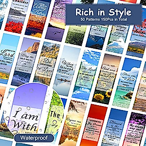 150 Pcs 50 Styles Bible Verse Bookmarks Double Sided Inspirational Scripture Christian Book Marks Motivational Book Markers Religious Bible Bookmark for Women Men Kids Christian Gifts Church Supplies