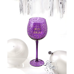 Boxer Gifts Truth Serum Opulent Wine Glass | Fun Novelty Glassware for Her | Birthday Christmas Secret Santa Mother's Day | Gift Boxed | Purple