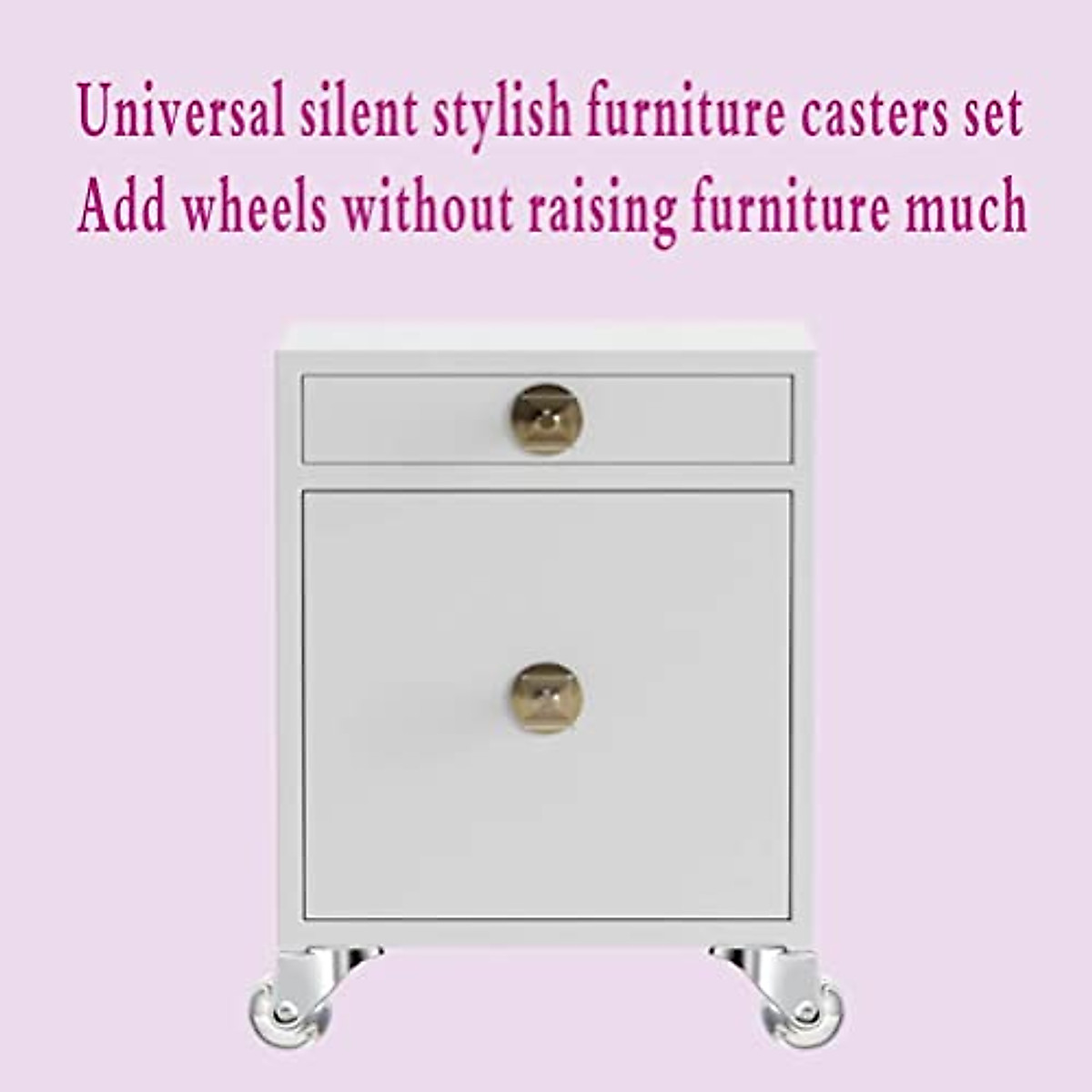 JGJC Caster Wheels 1.5 inch (d=1-3/8", h=2"), Furniture Small Casters Set of 4, Polyurethane Swivel Castor Wheels for Furniture, Cabinet, Clear Wheels Square Plate (1-5/8"×1-5/8"), Load 360 lbs