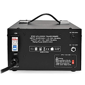 ELC 5000 Watt Voltage Regulator with Transformer - Step Up/Down - 110v to 220v / 220v to 110v Power Converter - Circuit Breaker Protection [3-Years Warranty]