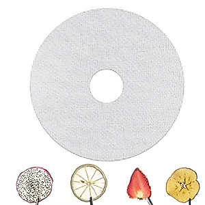 OUOSY 7Pcs Reusable Dehydrator Sheets For Dehydrator, Round Silicone Dehydrator Mats For Fruit, 13 inch Premium Non Stick Food Dryer Mesh Sheet (7 Pack, 13 x 13‘’), 13 x 13 In, White