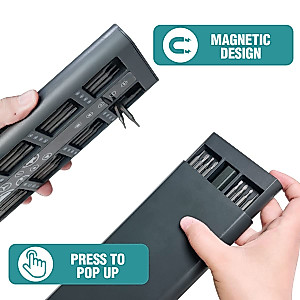 EFAITHFIX Electric Screwdriver Set, 66 In 1 Cordless Mini Power Precision Screwdriver Kit with 64 Bits, Rechargeable Portable Magnetic Repair Tool Kit with LED Lights for Phone Laptop Watch Jeweler