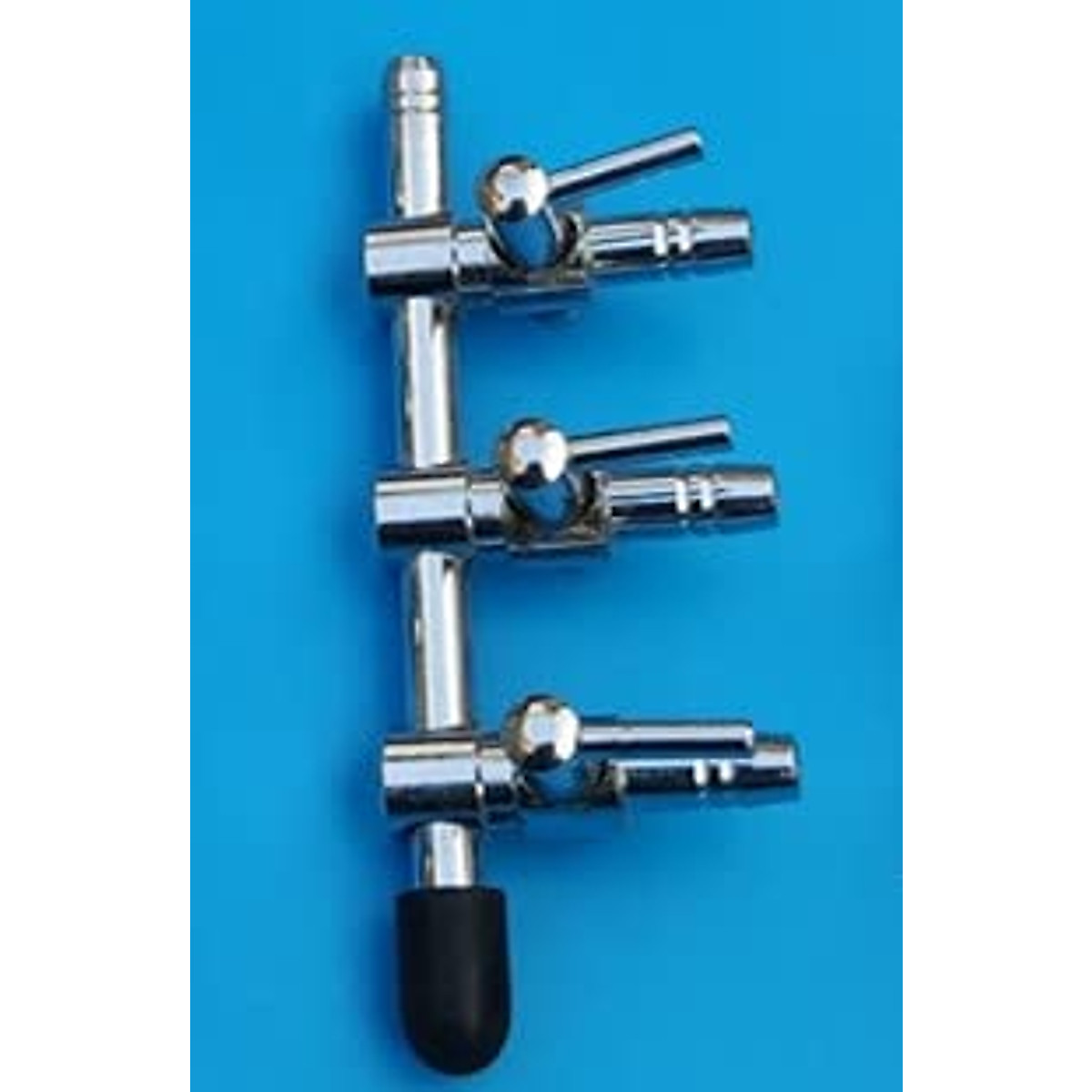 QMseller 2pcs 3- Way Aquarium Chrome Metal Gang Manifold Air Line Control Valve Air Tap Air Splitter