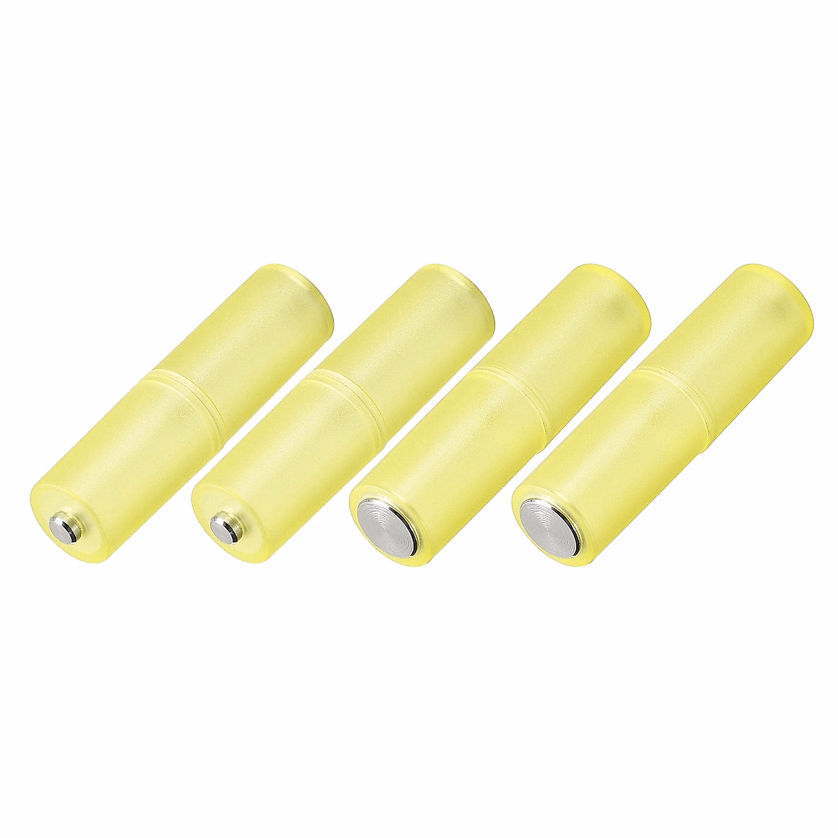 uxcell AAA to AA Battery Adapter Battery Converter Cases Holder Shell with Metal Contacts on Two Bottom Yellow 4 Pcs