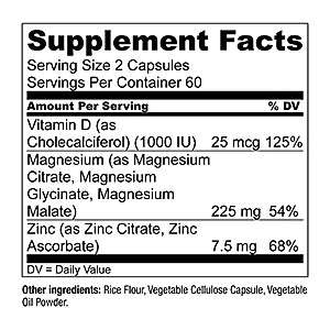 Magwell Magnesium Zinc & Vitamin D3 - Highly Bioavailable Magnesium: Glycinate, Malate, & Citrate - 3-in-1 Magnesium Supplement for Women & Men - Bone, Heart, Immune Support - 120 Capsules by LiveWell