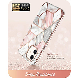 i-Blason Cosmo Series Case for iPhone 12 / iPhone 12 Pro 5G 6.1 inch (2020 Release), Slim Full-Body Stylish Protective Case with Built-in Screen Protector (Marble)