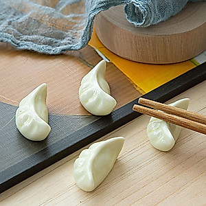 Ceramic Chopstick Holder Rest 12Pcs Ceramic Dumplings Chopsticks Rest Holders, Chopstick Rest Spoon Fork Stand Holder (Dumpling appearance) Porcelain Chopsticks Rest