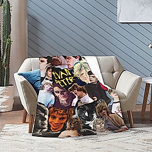 Evan Peters Collage Blanket Ultra-Soft Micro Fleece Blanket for Couch Bed Car Warm Throw Blanket Suitable for All Season