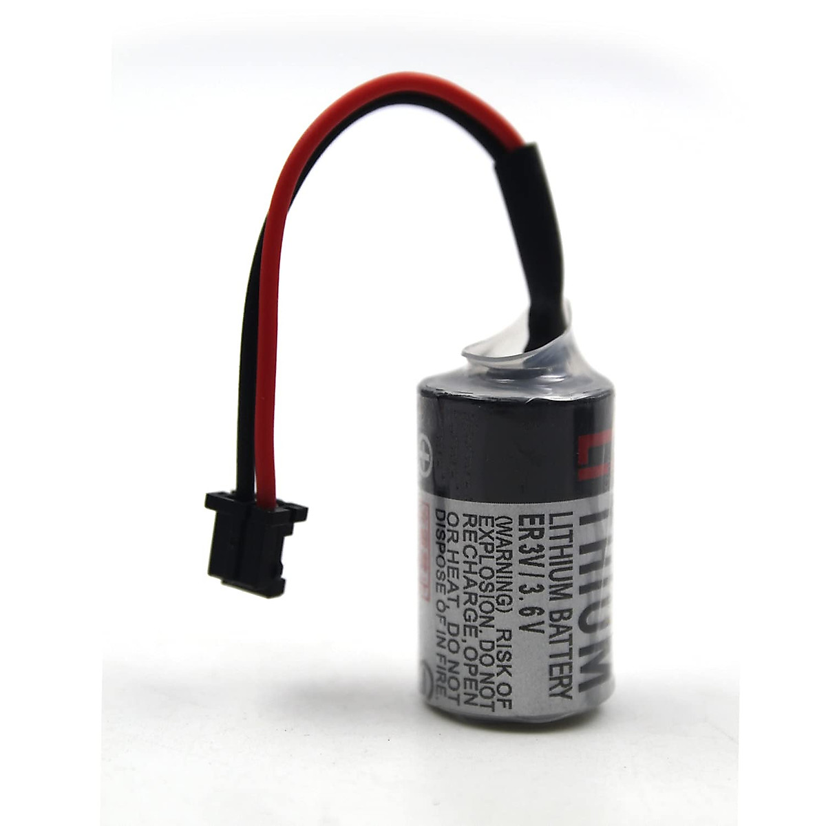 (5-Pack) 3.6V 1200mAh PLC Lithium Battery Compatible with Toshiba ER3V JZSP-BA01 R88A-BAT02W(2 Pin Black Connector)