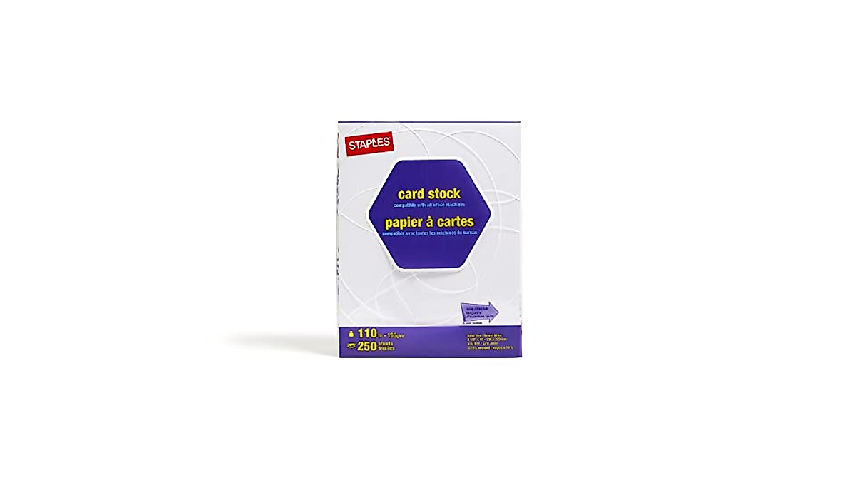 Staples Cardstock Paper 110 lb. White 8.5x11 - 250 Sheets for Printing ...