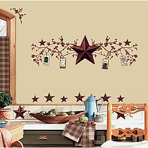 RoomMates RMK1276SCS Country Stars and Berries Peel and Stick Wall Decals