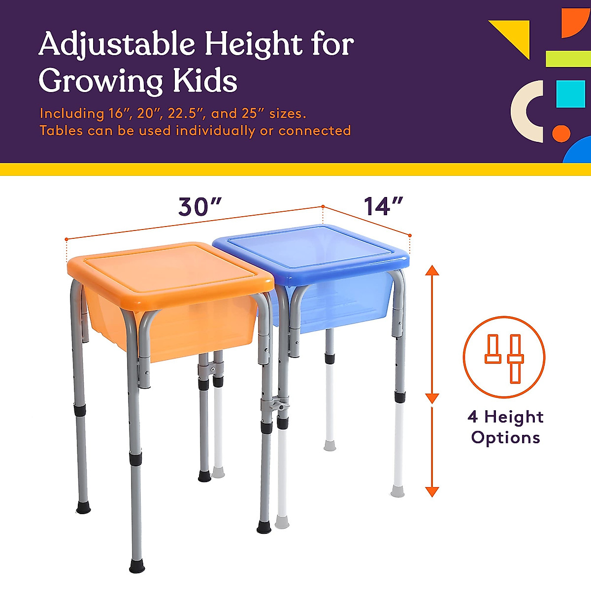 Special Supplies Sensory Activity Table for Kids and Toddlers with 2 Plastic Buckets, Easy Build Frame, and 7 Beach Toys for Interactive, Hands-On Learning Water, Sand, and STEM Play
