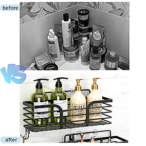 Ewerex Shower Caddy Adhesive Strips Replacement, Waterproof Transparent Shower Adhesive Sticker, No Drilling Strong Hook Strip for Bathroom Storage Shelves Kitchen Racks - 2 Pack