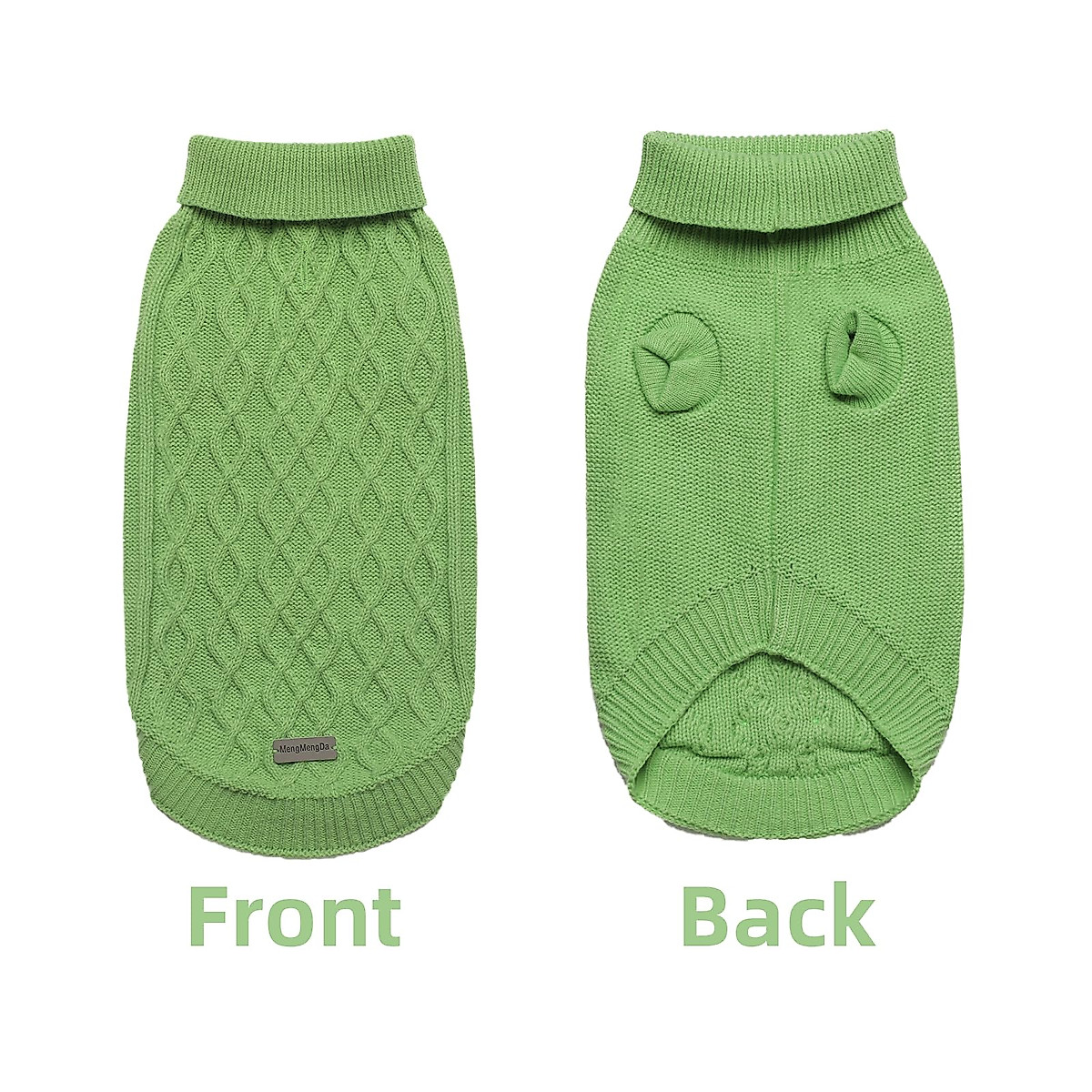 MengMengDa Small Dog Warm Winter Sweater Pet Dog Clothes Dog Knitwear for Small to Medium Breeds Dog Outfits (Green S)…