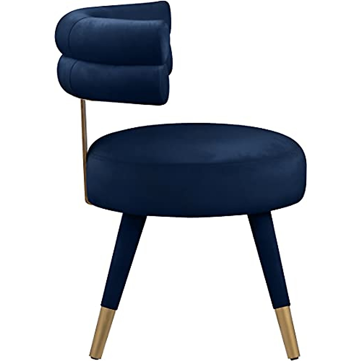 Meridian Furniture Fitzroy Collection Velvet Upholstered Dining Chair with Deep Channel Tufted Back, 24.5" W x 22" D x 29.5" H, Navy