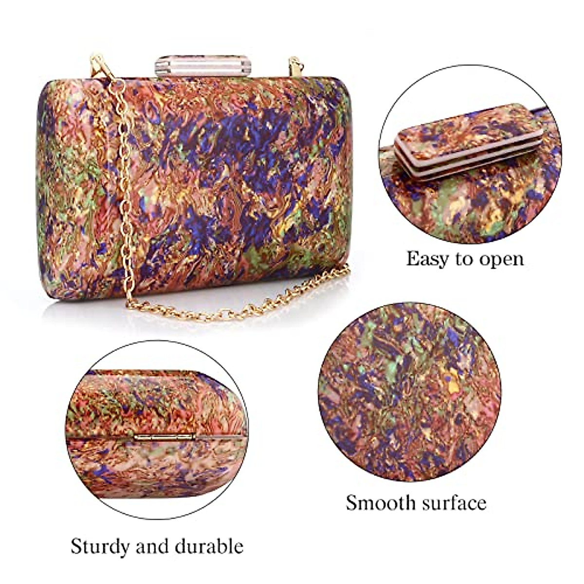 Rkrouco Women’s Evening Clutch Acrylic Clutch Purses for Wedding Prom Dress Bag-Yellow