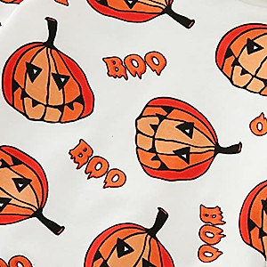 Newborn Baby Halloween Onesie Pumpkin Outfit Oversized Waffle Knit Sweater Bodysuit Pullover Baby Monster Sweatshirt Romper