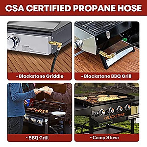PatioGem Improved Propane Quick Connect Hose, 7FT RV Propane Hose with Blackstone Propane Adapter, Quick Connect Propane Hose for Rv to Grill, Fit for Blackstone 22 Inch Griddle & 17” Blackstone Grill