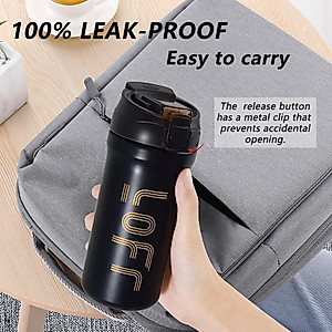 Icesip 21oz Coffee Travel Mug Spill Proof Leak Proof, Insulated Mugs Tumbler for Hot and Cold, Stainless Steel Vacuum Cups for Iced & Hot Coffee, Water, Drink, Black