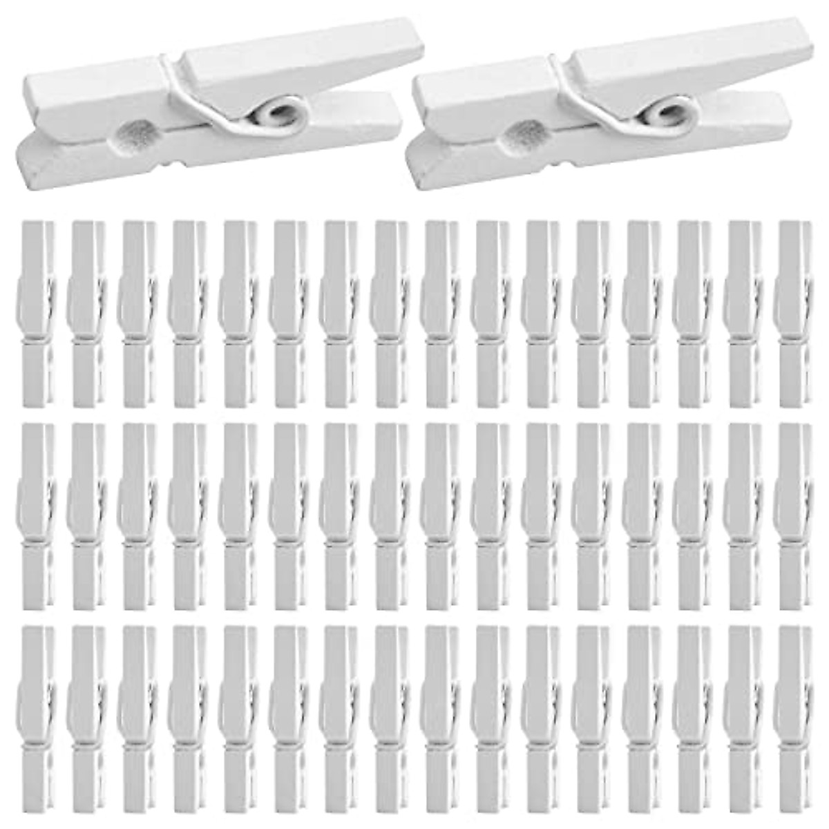 200pcs Mini White Utility Wood Photo Paper Clips Sturdy Small Wooden Clothespins Clothes Line Clips for Scrapbooking Crafts Display Hanging Decorative Pictures