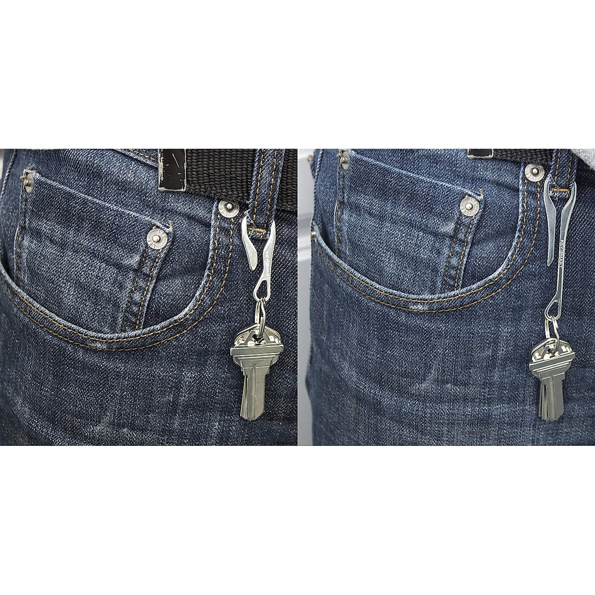 The Key Dangler Pack by KeySmart: Clip Your KeySmart To Anything (Comes with Key Dangler & Key Dangler XL) Silver