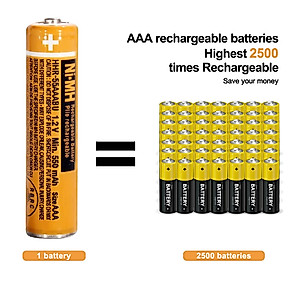 pingju NI-MH AAA Rechargeable Battery 1.2V 550mah 8-Pack hhr-55aaabu AAA Batteries for Panasonic Cordless Phones, Remote Controls, Electronics