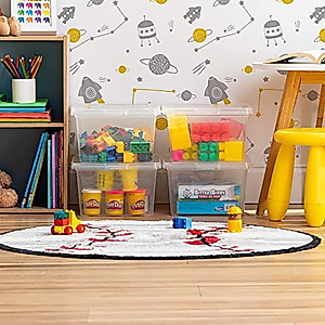 IRIS USA 17 Qt Clear Storage Box, BPA-Free Plastic Stackable Bin with Lid, 12 Pack, Containers to Organize Shoes and Closet Shelves, Classroom Organization Teacher Tools, Game Storage