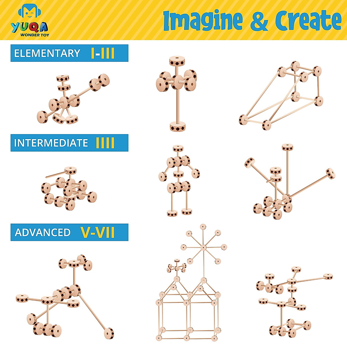 Building Blocks for Kids Ages 4-8 for Preschool Kids-60 Toys Blocks Set 6-12 Years Old to Create Various Shapes-Stimulating Different Toy for Children-Instruction Manual Included - Unique Gift